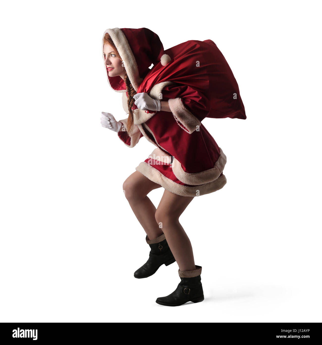 Beautiful santa woman Cut Out Stock Images & Pictures - Alamy