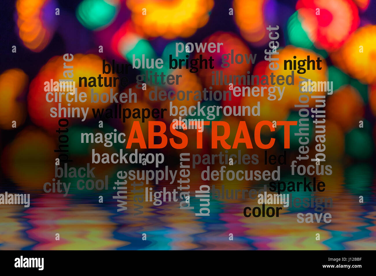 Word ABSTRACT with blurred light background Stock Photo - Alamy