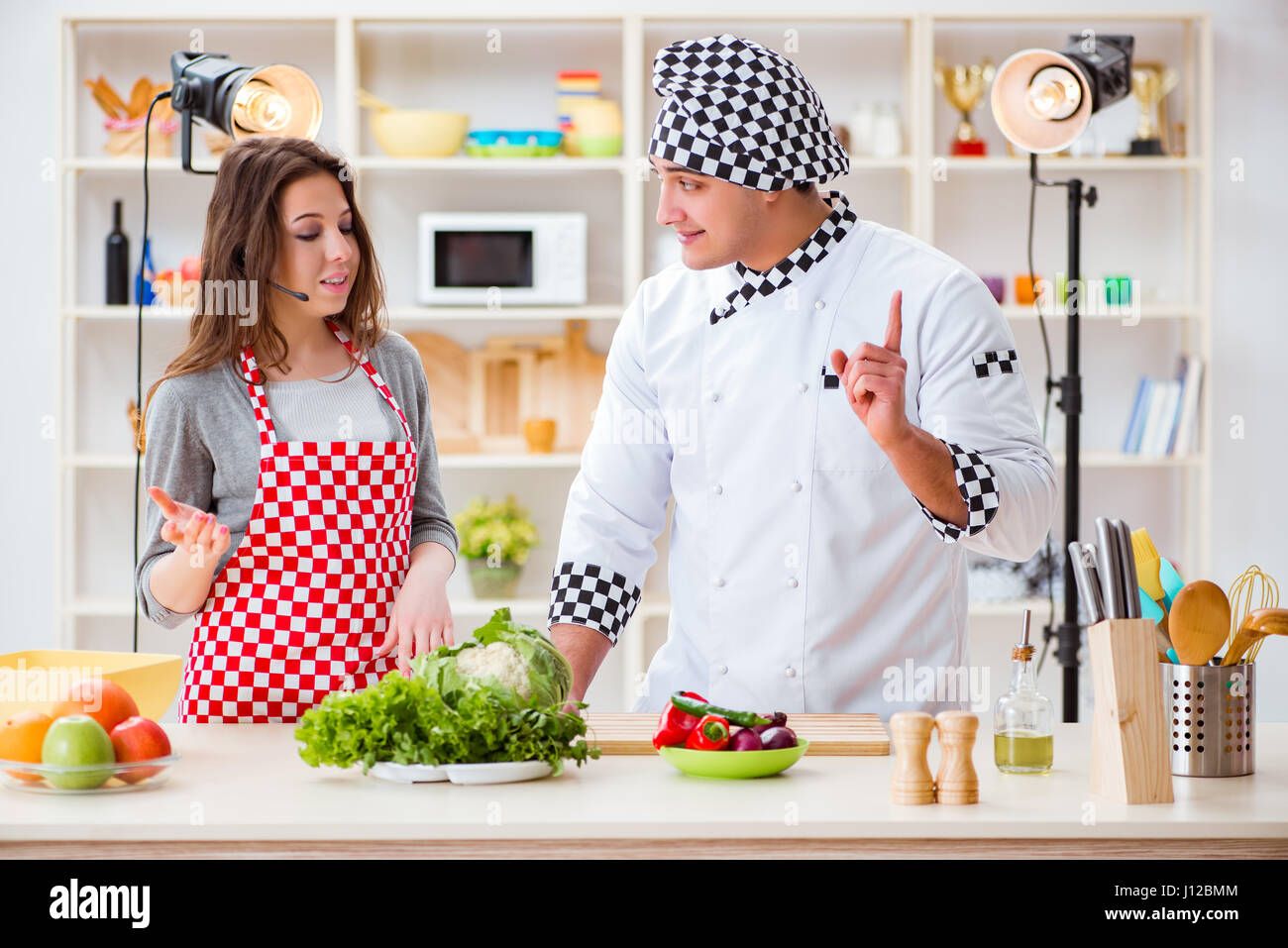 Food cooking tv show in the studio Stock Photo - Alamy