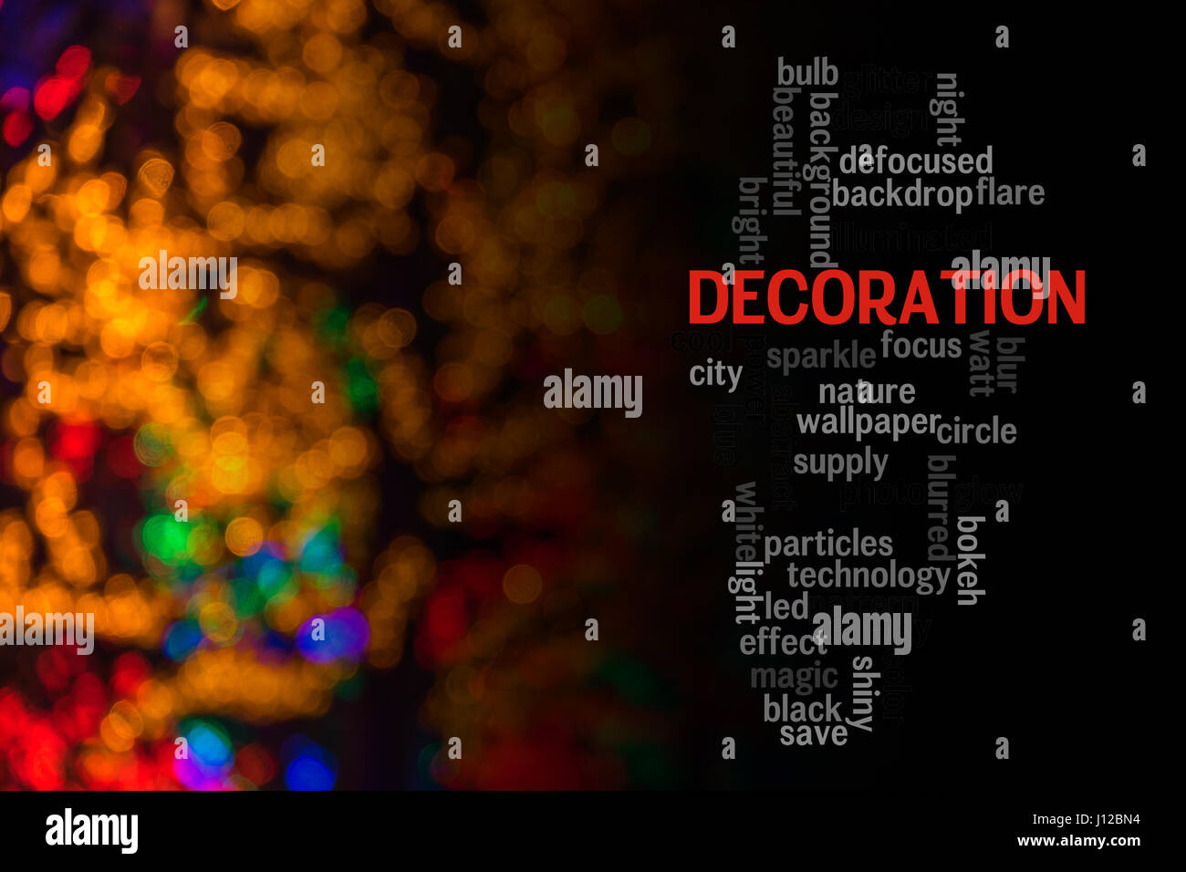 Word DECORATION concept with blurred light background Stock Photo - Alamy