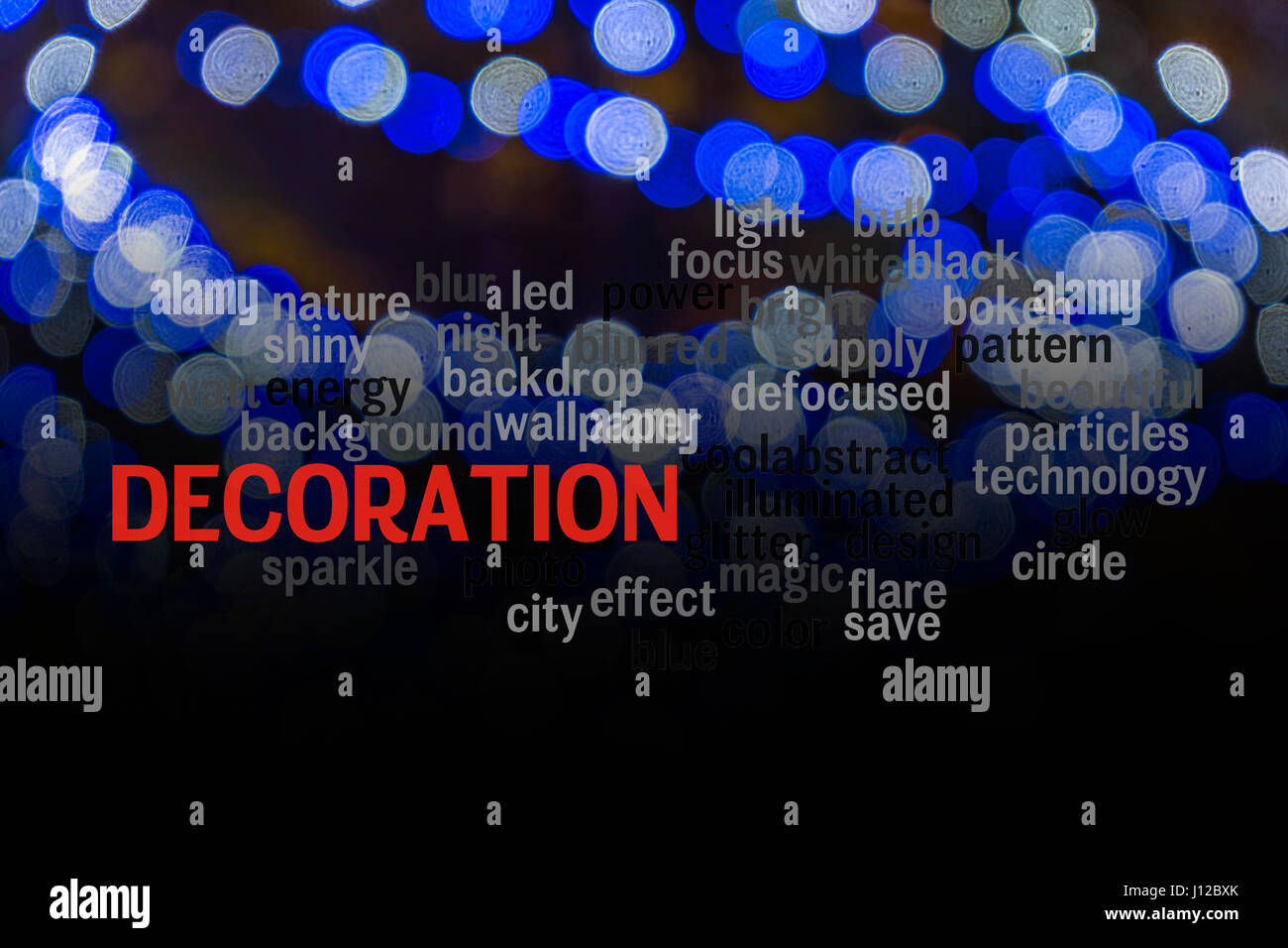 Word DECORATION concept with blurred light background Stock Photo - Alamy