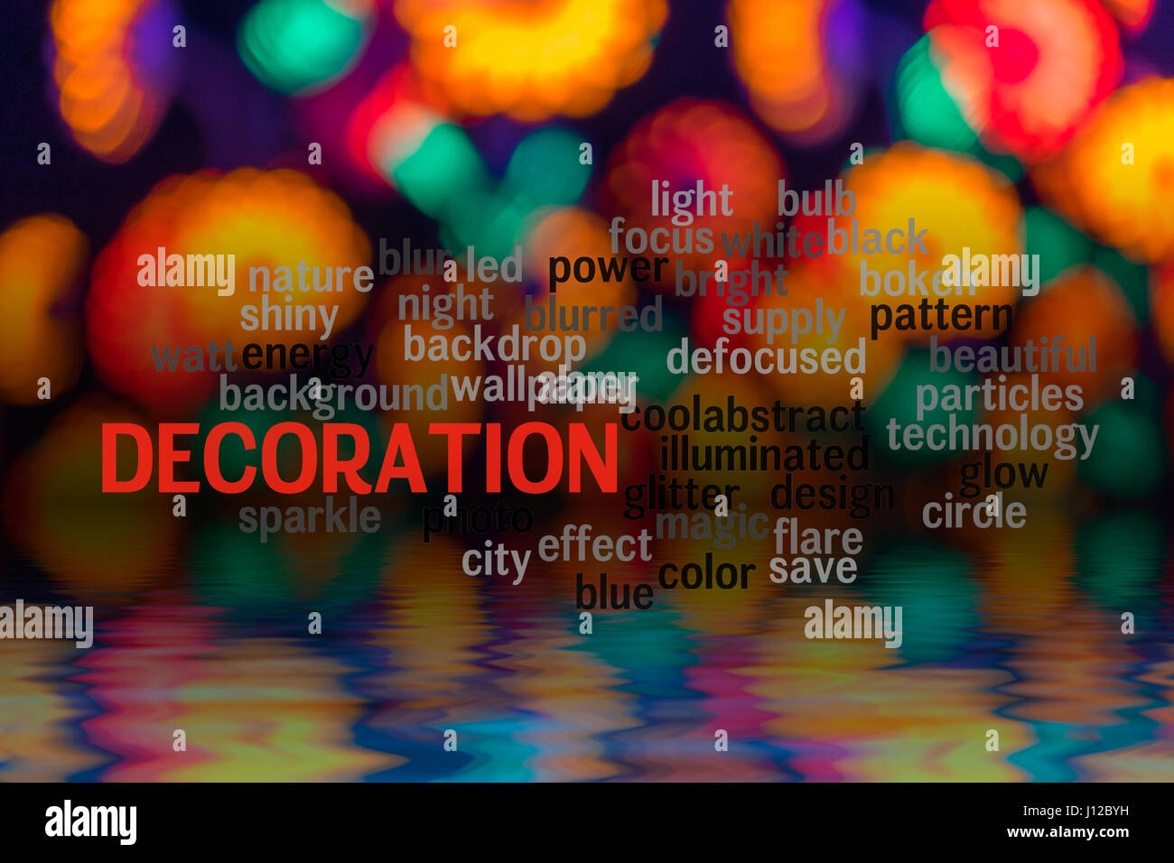 Word DECORATION concept with blurred light background Stock Photo - Alamy