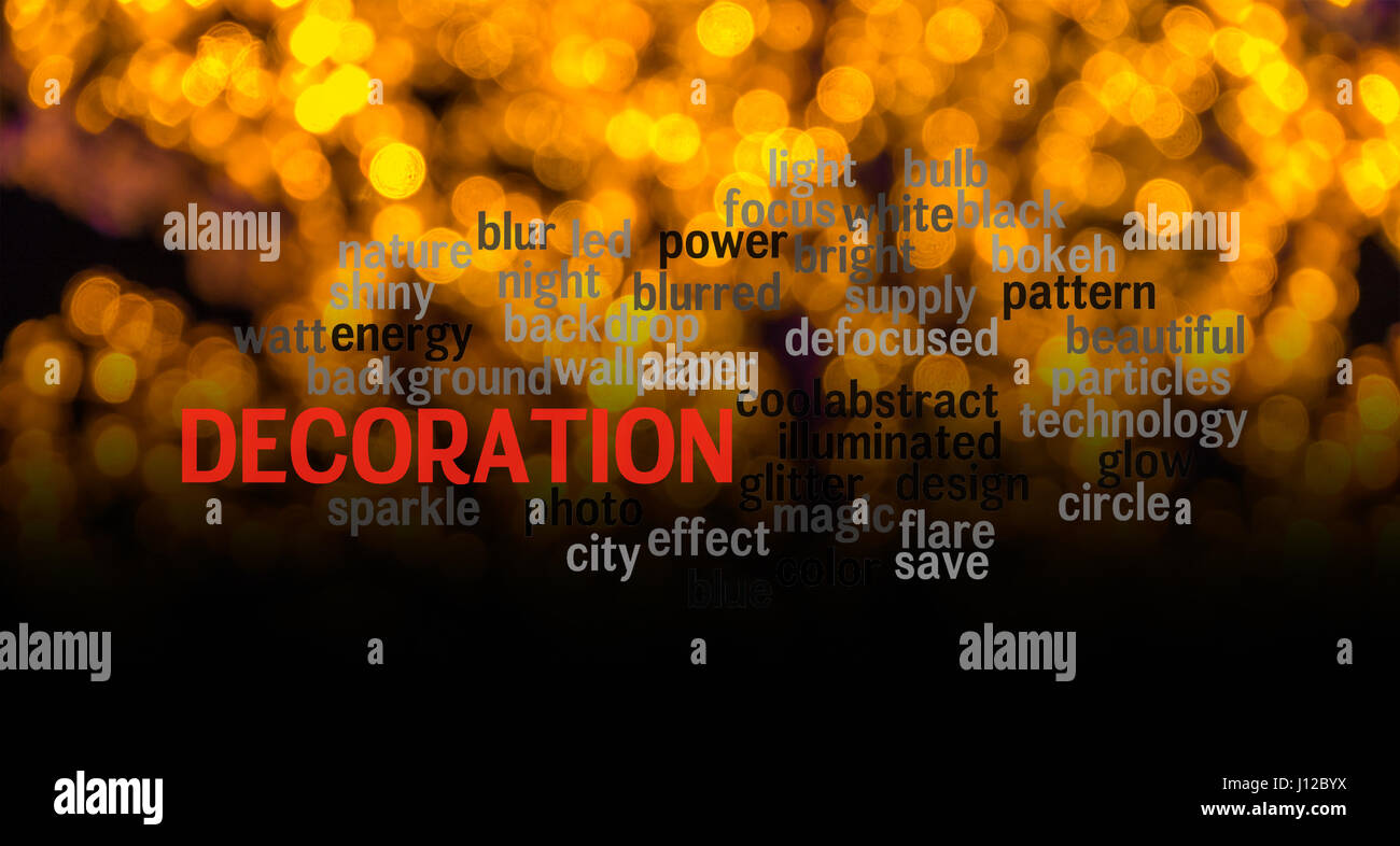 Word DECORATION concept with blurred light background Stock Photo - Alamy