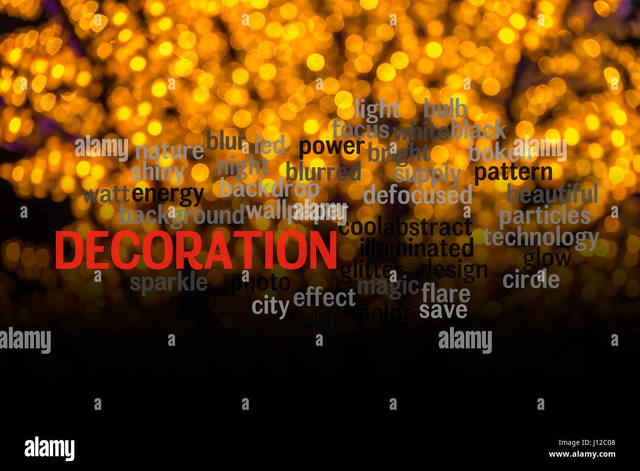 Word DECORATION concept with blurred light background Stock Photo - Alamy