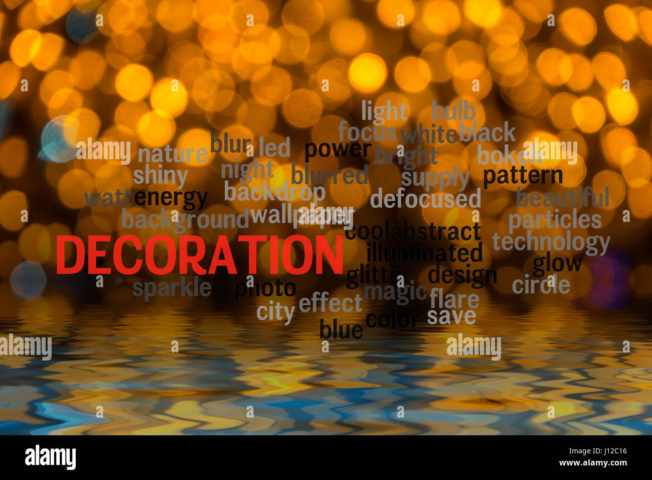 Word DECORATION concept with blurred light background Stock Photo - Alamy