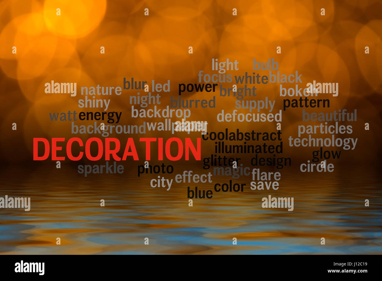 Word DECORATION concept with blurred light background Stock Photo - Alamy