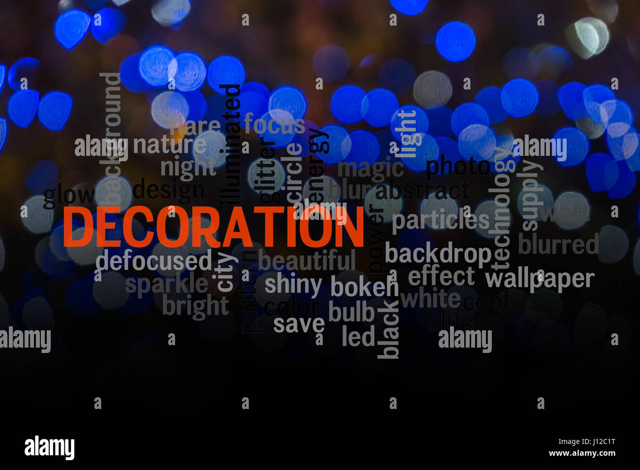 Word DECORATION concept with blurred light background Stock Photo - Alamy