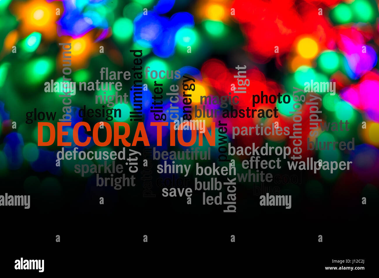 Word DECORATION concept with blurred light background Stock Photo - Alamy