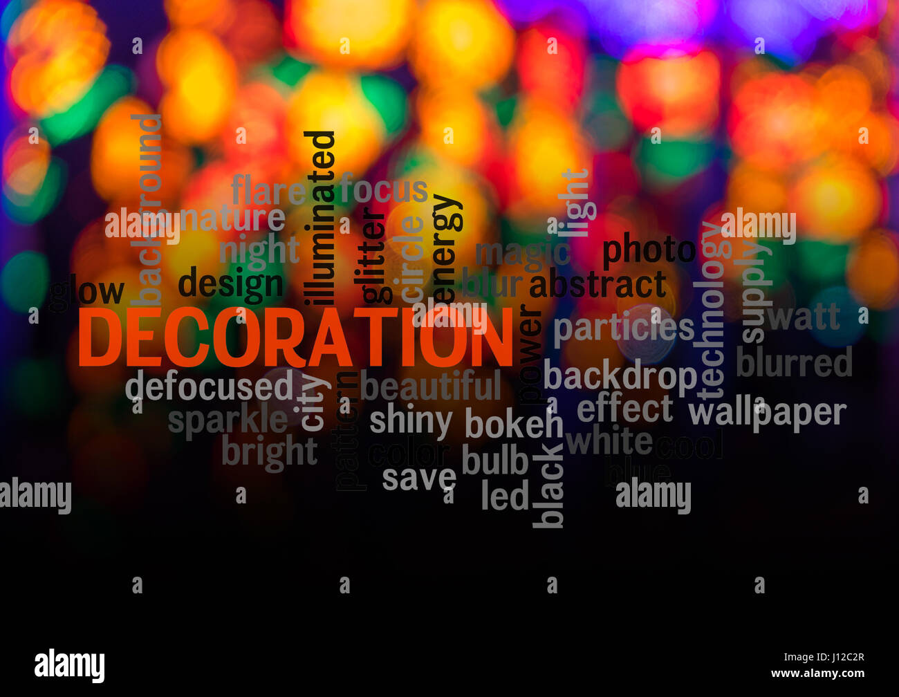 Word DECORATION concept with blurred light background Stock Photo - Alamy