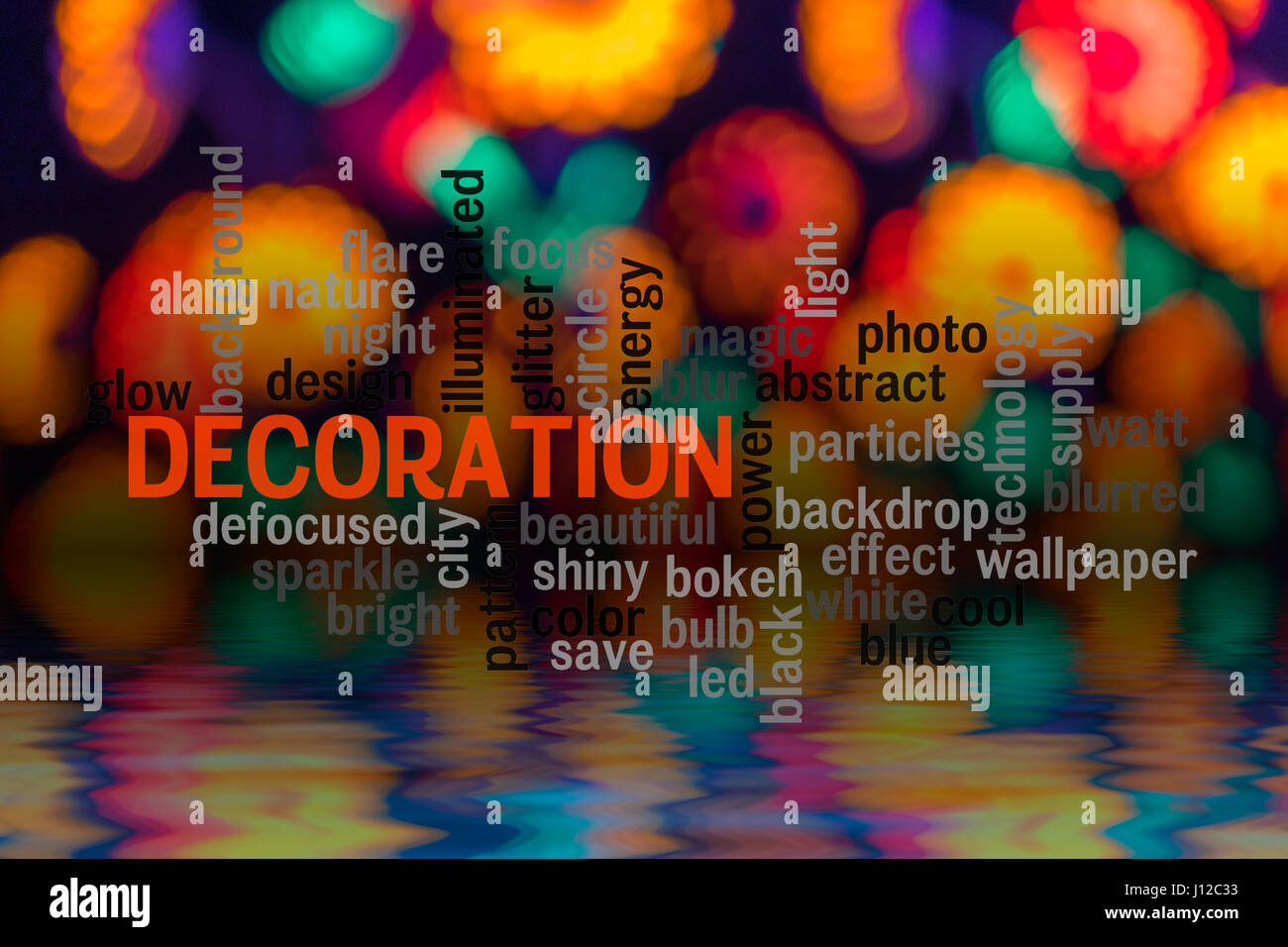 Word DECORATION concept with blurred light background Stock Photo - Alamy