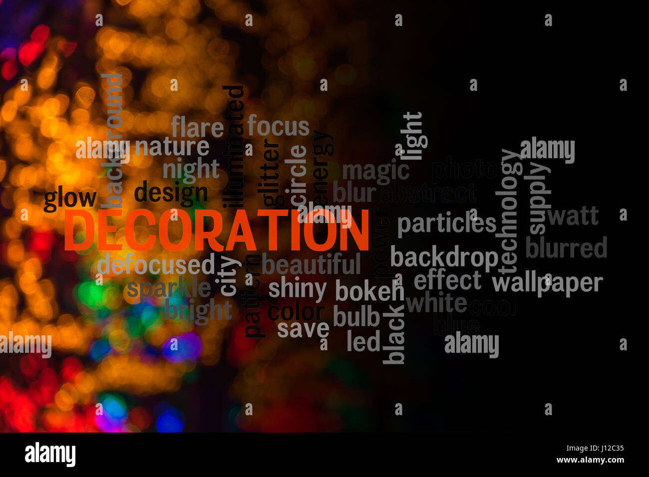 Word DECORATION concept with blurred light background Stock Photo - Alamy