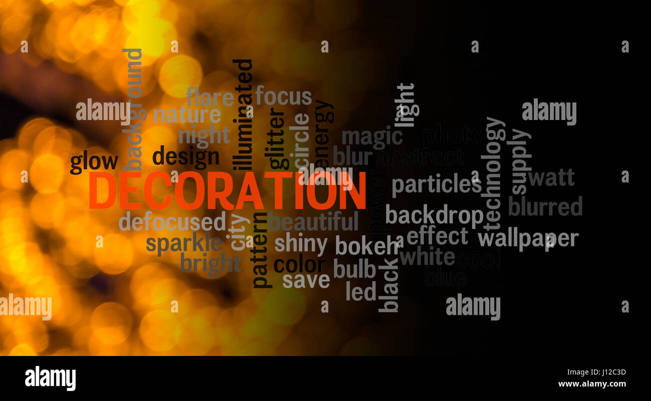 Word DECORATION concept with blurred light background Stock Photo - Alamy