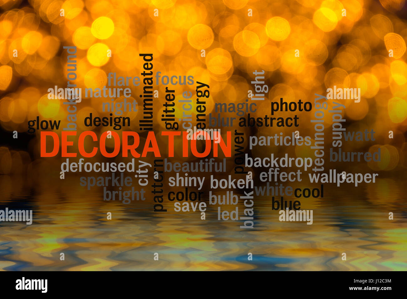 Word DECORATION concept with blurred light background Stock Photo - Alamy