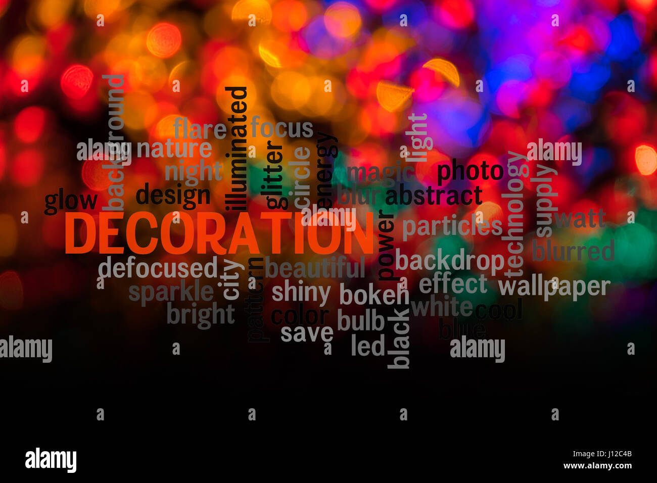 Word DECORATION concept with blurred light background Stock Photo - Alamy