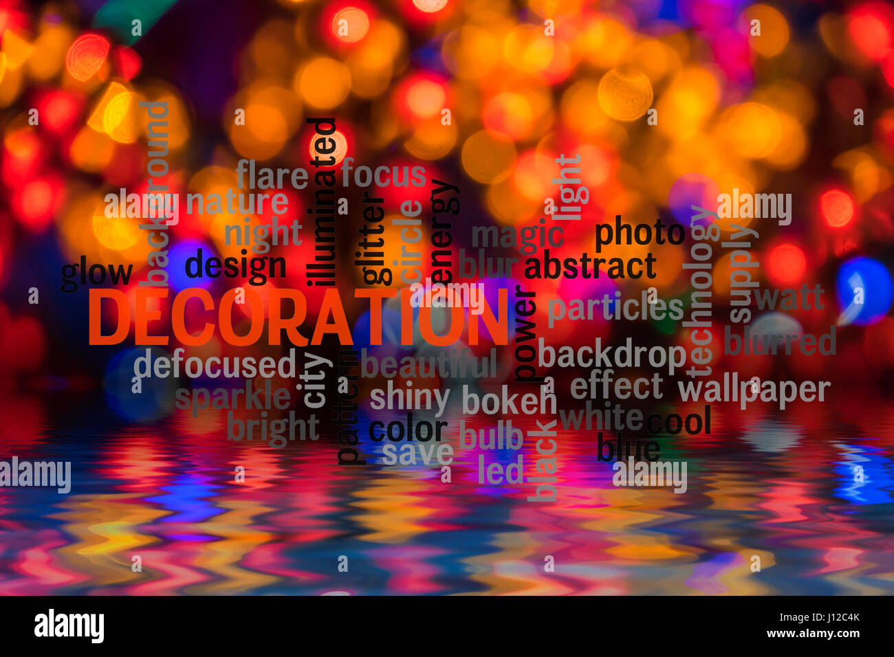 Word DECORATION concept with blurred light background Stock Photo - Alamy