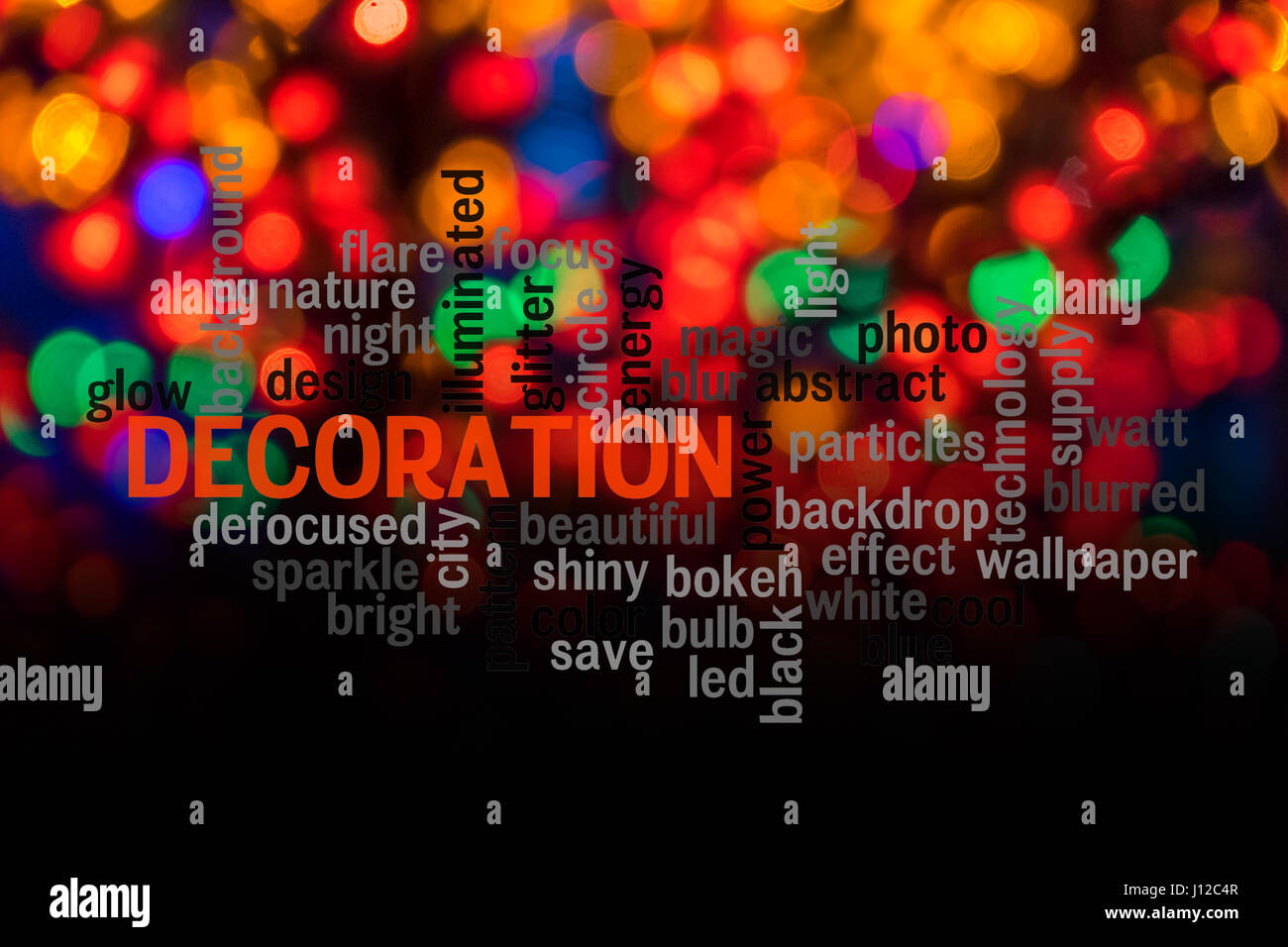 Word DECORATION concept with blurred light background Stock Photo - Alamy
