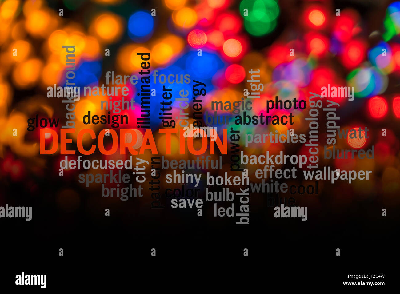 Word DECORATION concept with blurred light background Stock Photo - Alamy