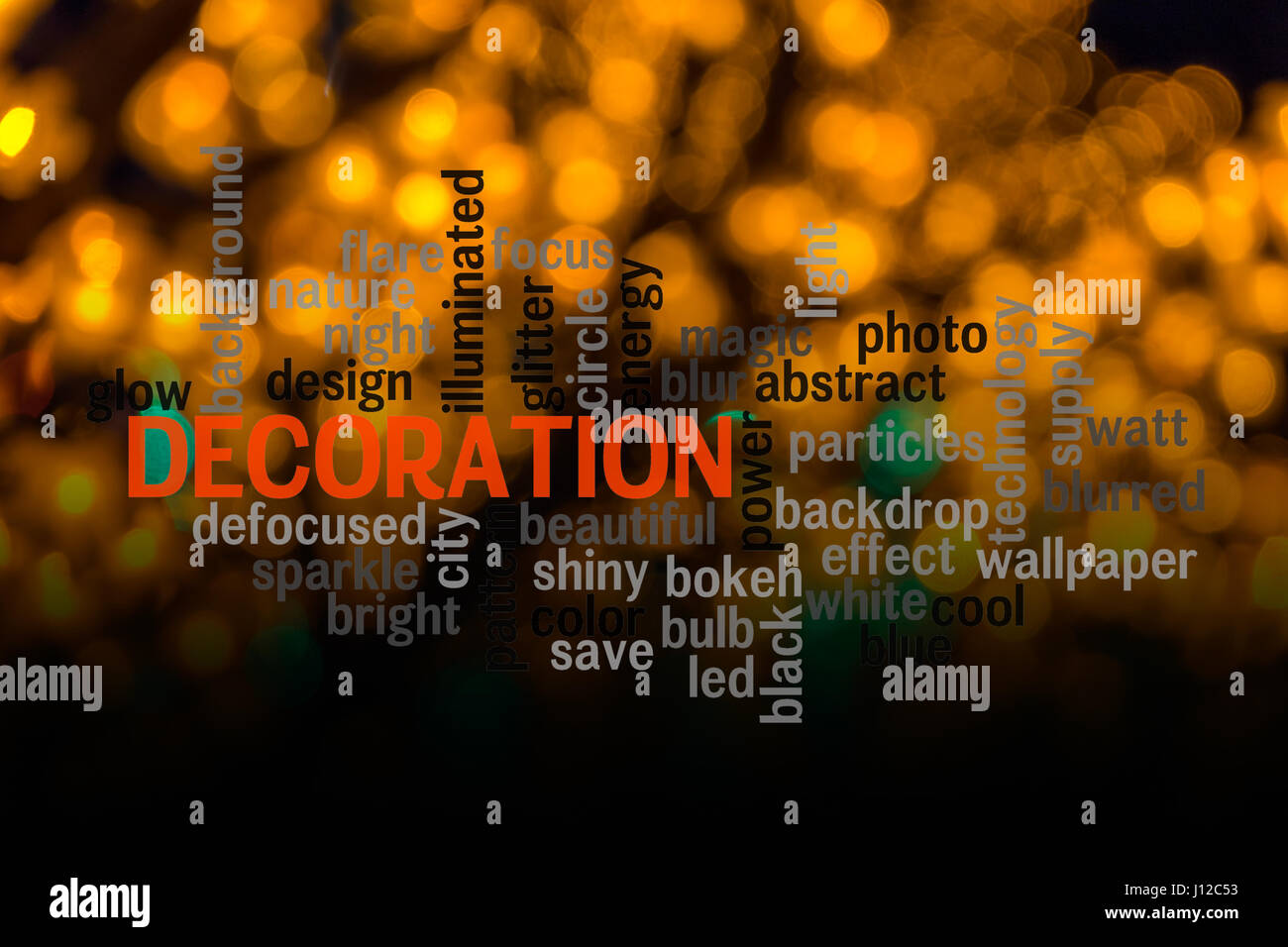 Word DECORATION concept with blurred light background Stock Photo - Alamy
