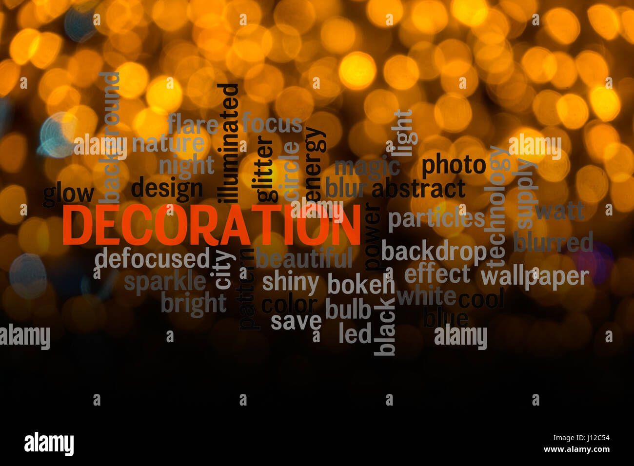 Word DECORATION concept with blurred light background Stock Photo - Alamy