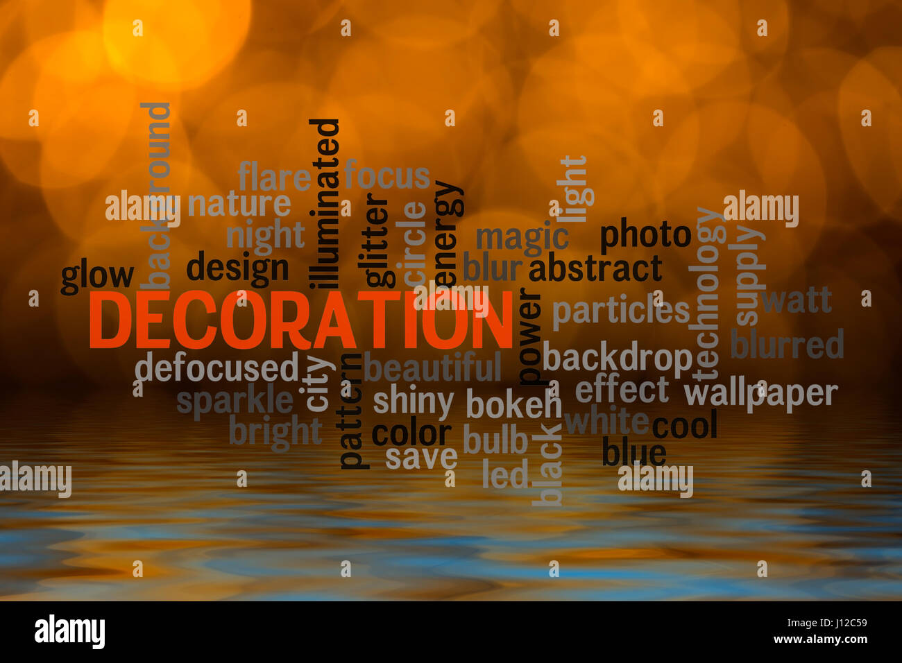 Word DECORATION concept with blurred light background Stock Photo - Alamy