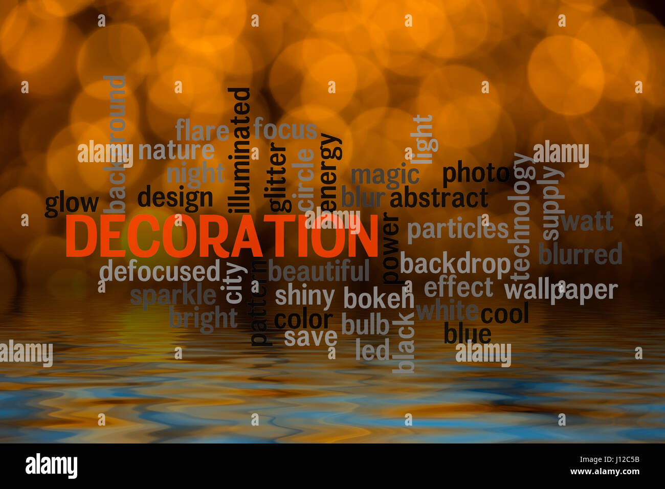 Word DECORATION concept with blurred light background Stock Photo - Alamy