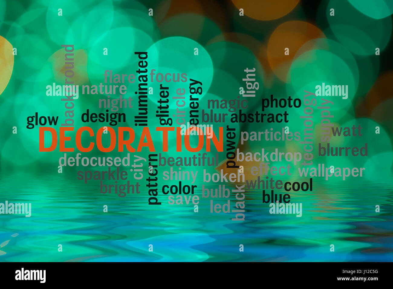 Word DECORATION concept with blurred light background Stock Photo - Alamy
