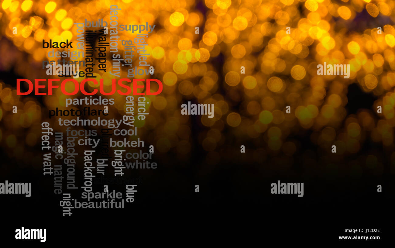 Word DEFOCUSED with blurred light background Stock Photo - Alamy
