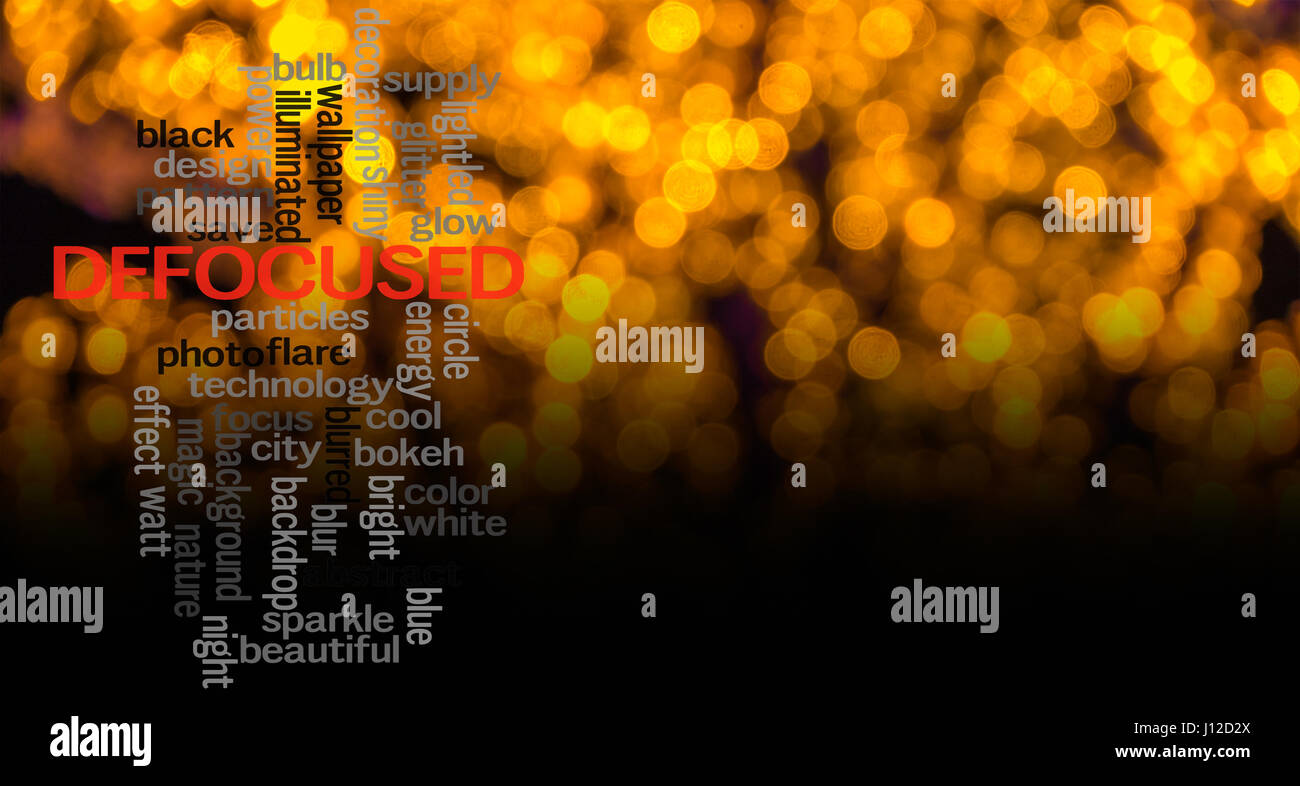 Word DEFOCUSED with blurred light background Stock Photo - Alamy