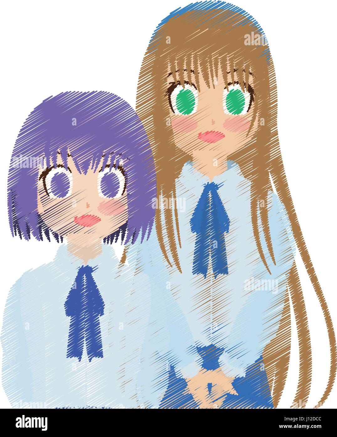 cute anime or manga girl icon image Stock Vector Image & Art - Alamy