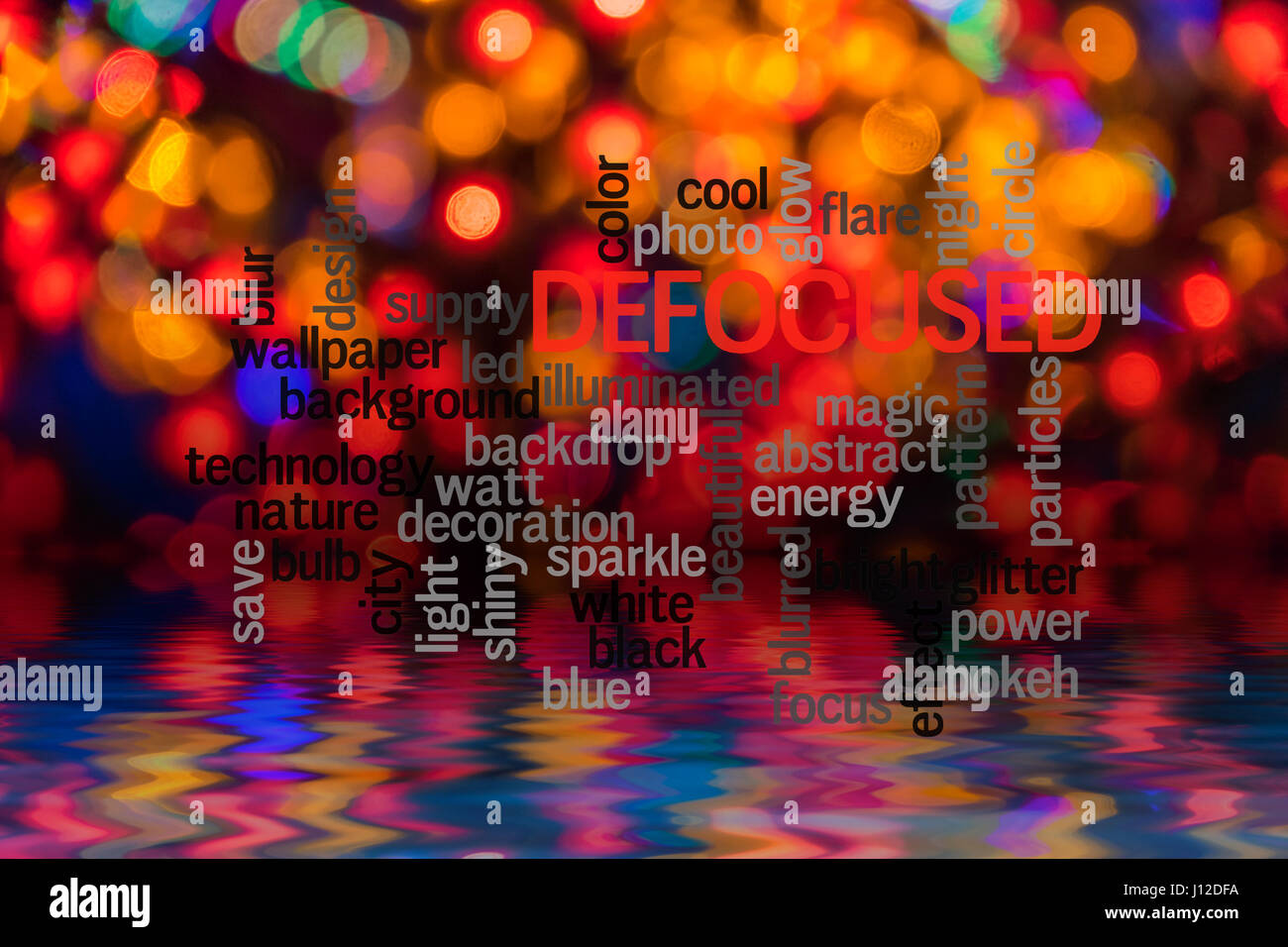 Word DEFOCUSED with blurred light background Stock Photo - Alamy