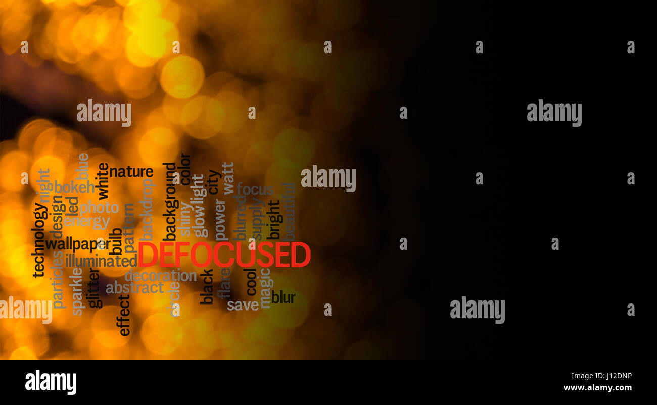 Word DEFOCUSED with blurred light background Stock Photo - Alamy