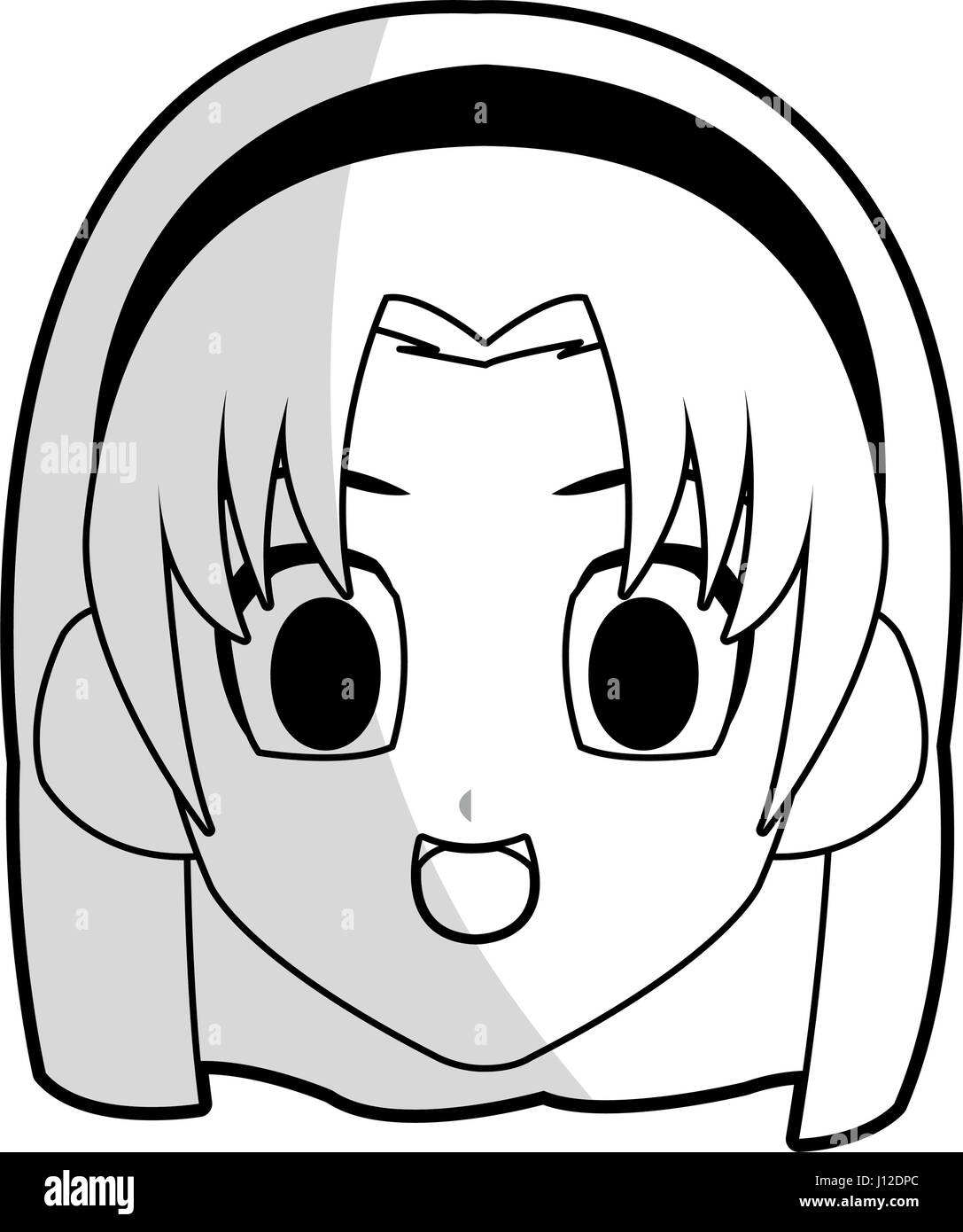 cute young girl anime or manga icon image Stock Vector Image & Art - Alamy