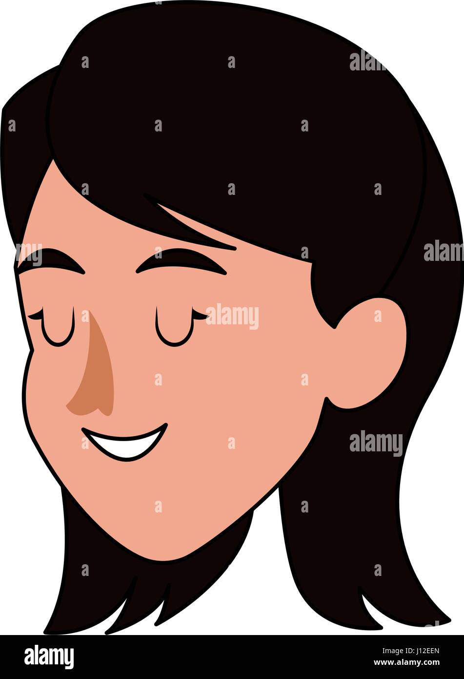 Portrait adult woman closed Stock Vector Images - Alamy