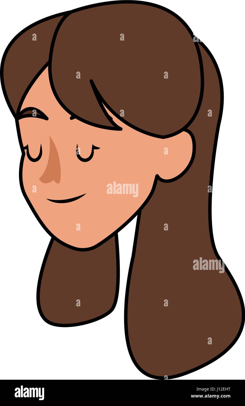 Beautiful girl closed eyes Stock Vector Images - Alamy
