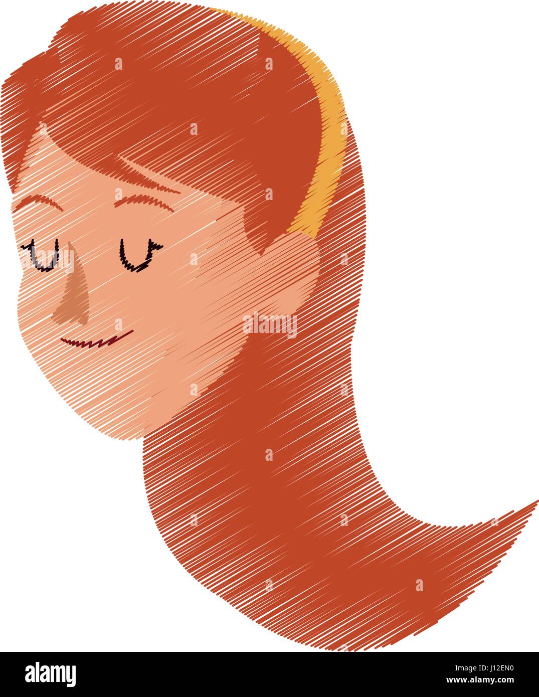 Cartoon woman eyes closed Cut Out Stock Images & Pictures - Alamy