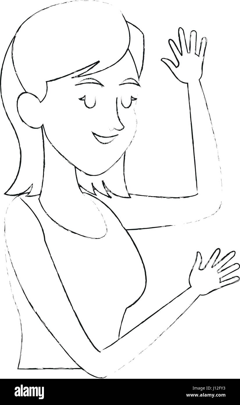 Relaxed happy casual woman Stock Vector Images - Alamy