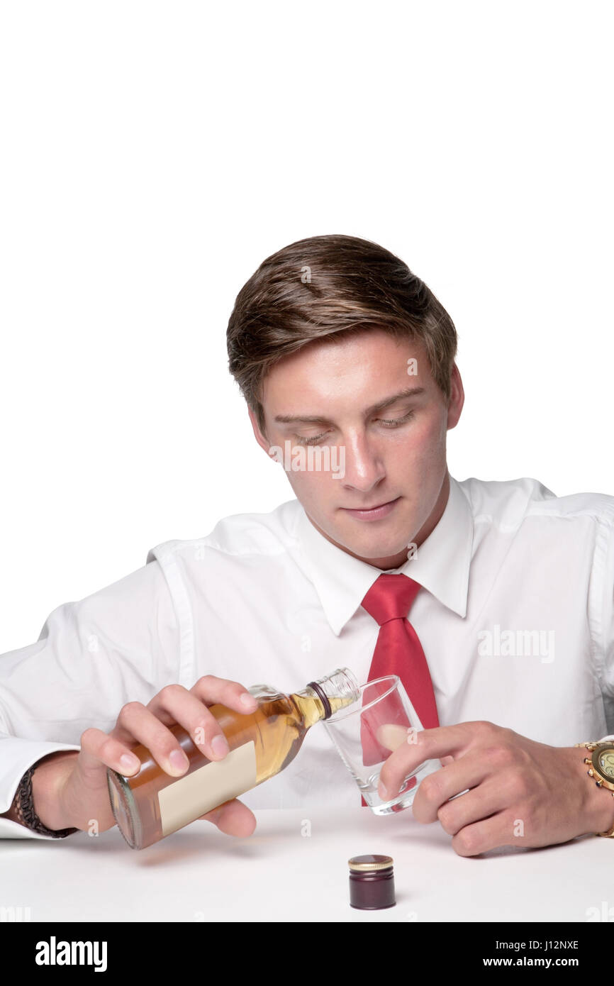 business man drinking alcohol at work sneakily Stock Photo - Alamy