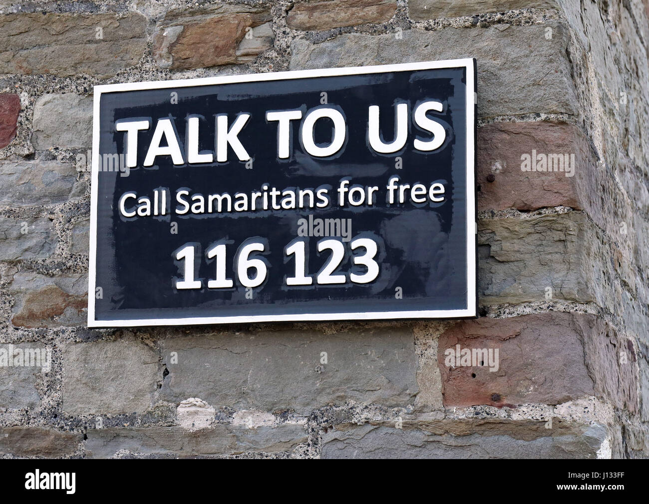 Samaritans sign at The Clifton Suspension Bridge is a suspension bridge ...
