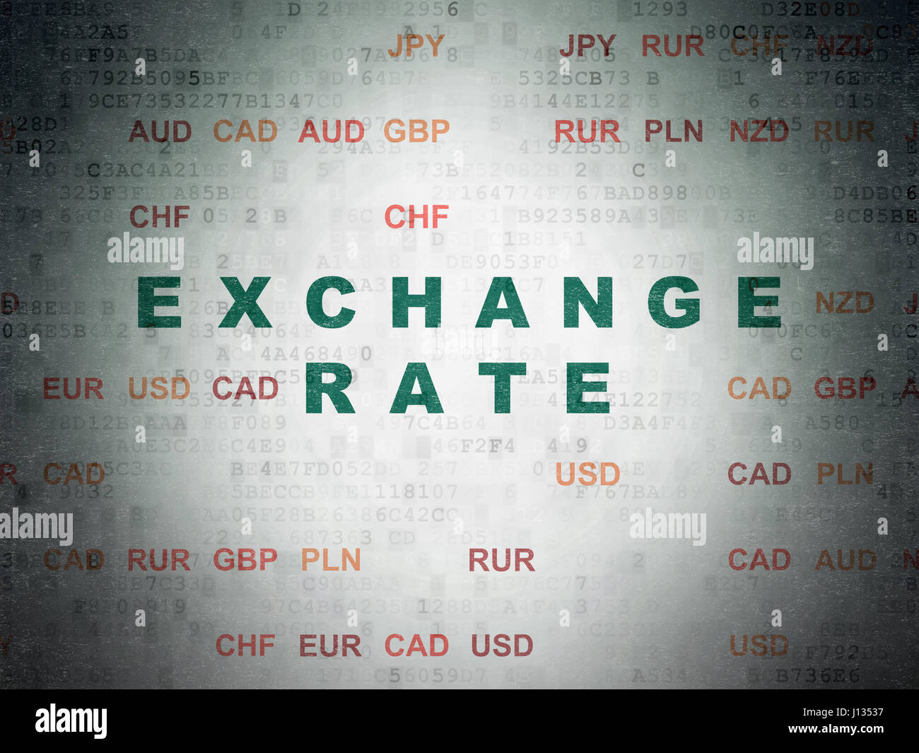 Currency concept: Exchange Rate on Digital Data Paper background Stock ...