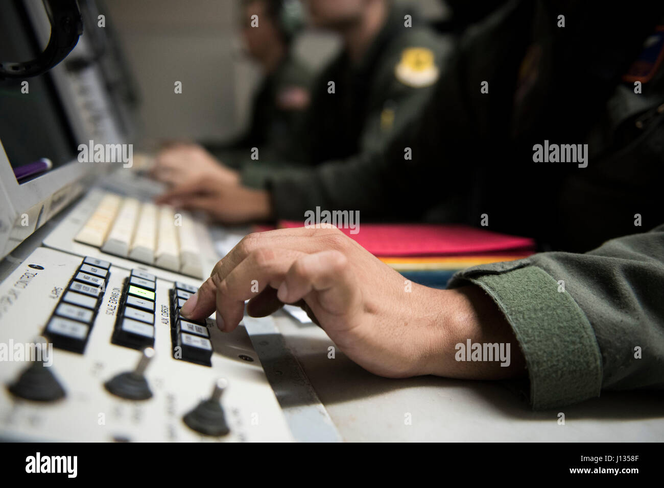 A U.S. Air Force airborne surveillance technician from the 961st ...