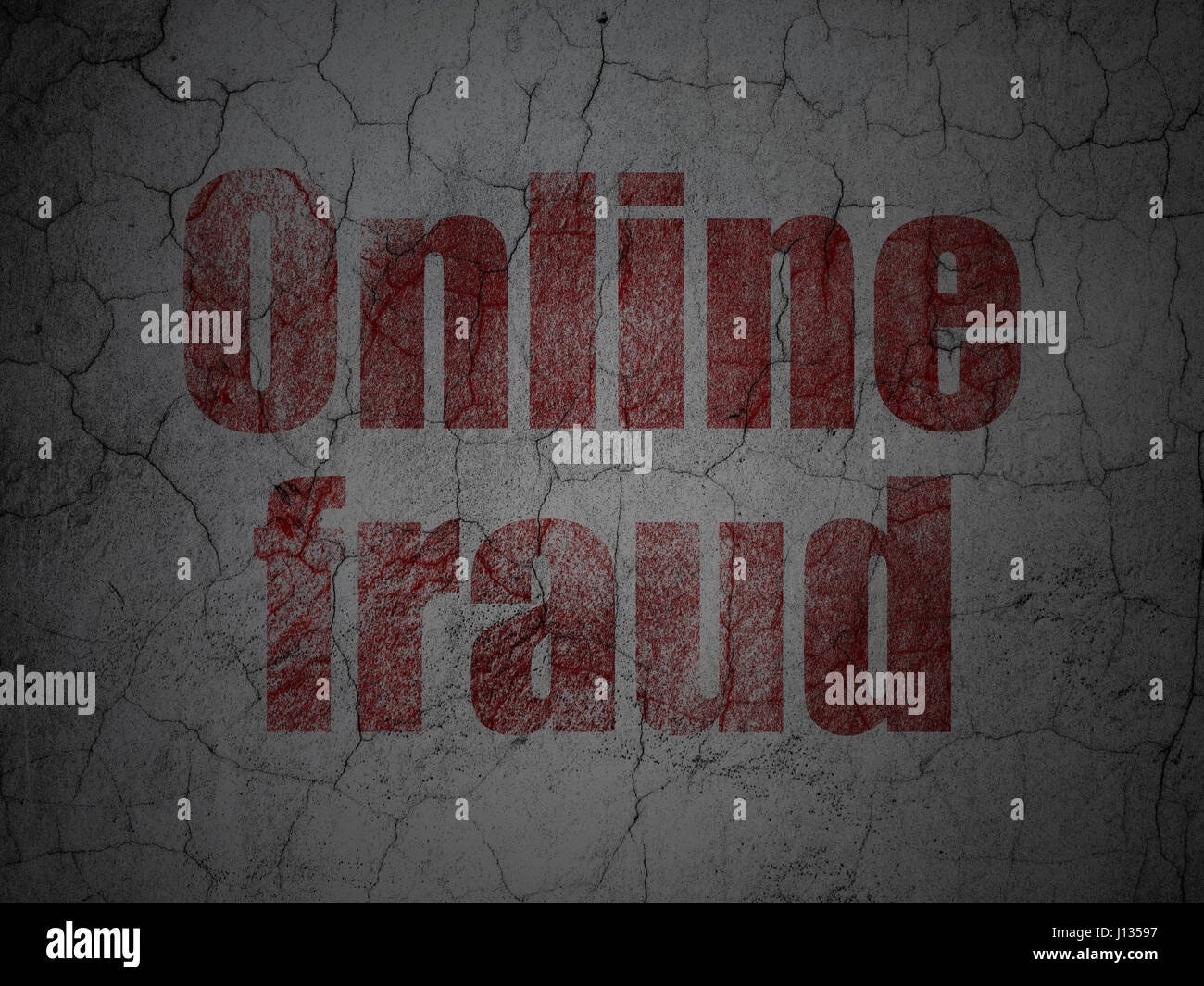 Protection concept: Online Fraud on grunge wall background Stock Photo ...