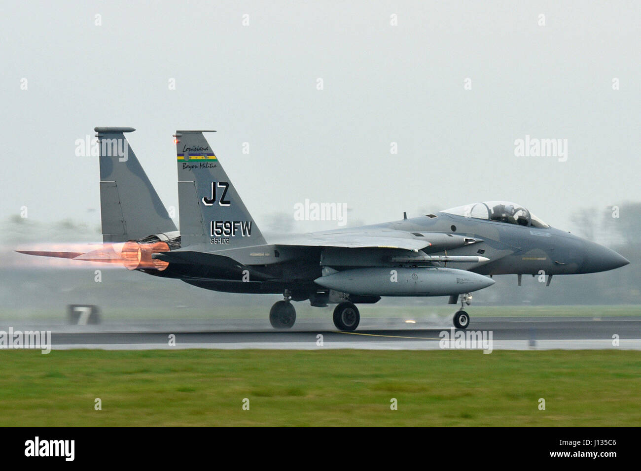A Louisiana Air National Guard 159th Fighter Wing F-15C Eagle takes off ...
