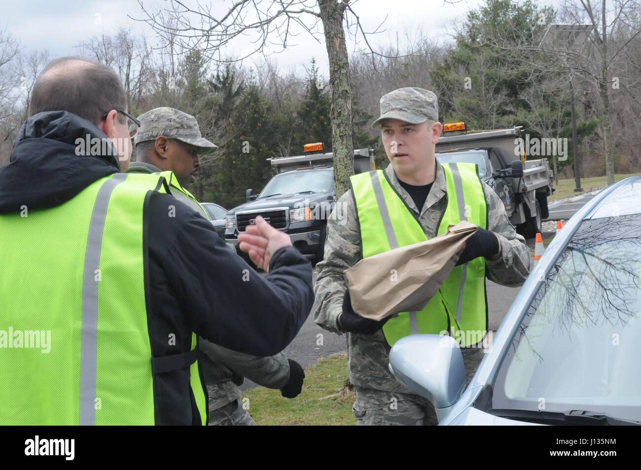 Senior Airman Igor Karlov, 111th Logistics Readiness Squadron, grabs a ...