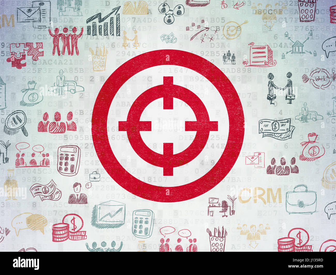 Business concept: Target on Digital Data Paper background Stock Photo ...