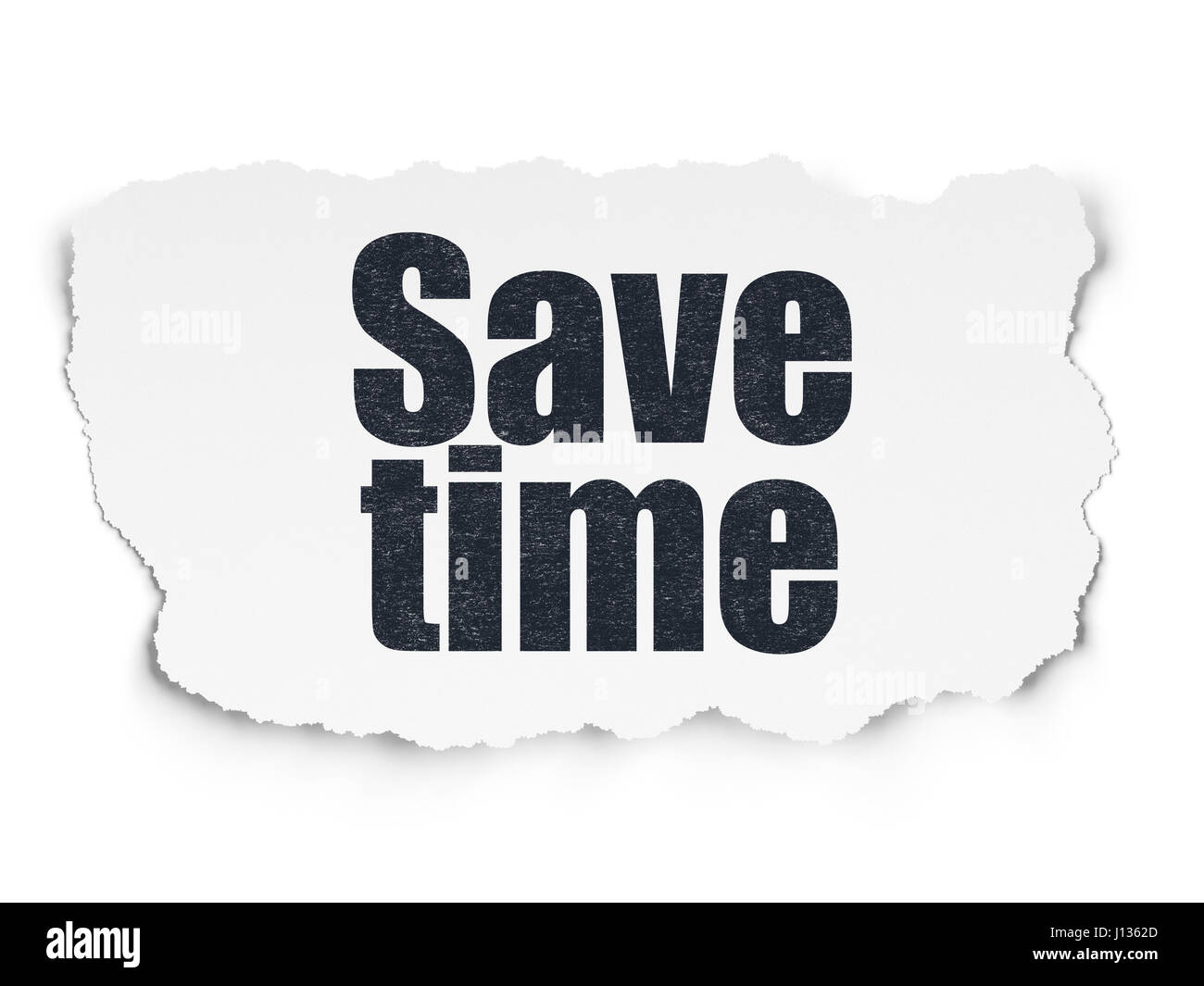 Time concept: Save Time on Torn Paper background Stock Photo - Alamy