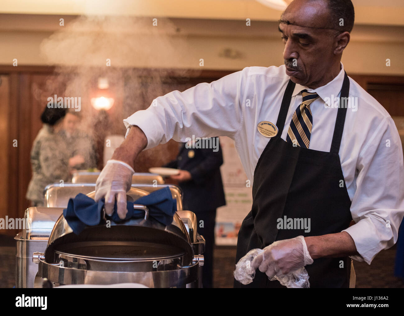 Tommy Henderson, The Club at Andrews general manager, unveils a food ...