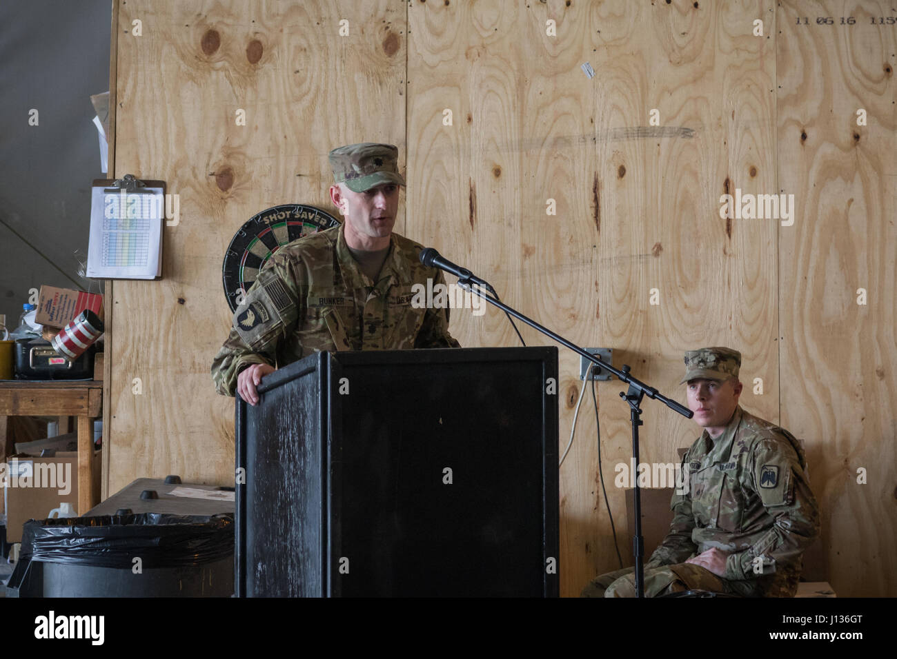 U.S. Army Lt. Col. David Bunker, Task Force Tigershark commander ...