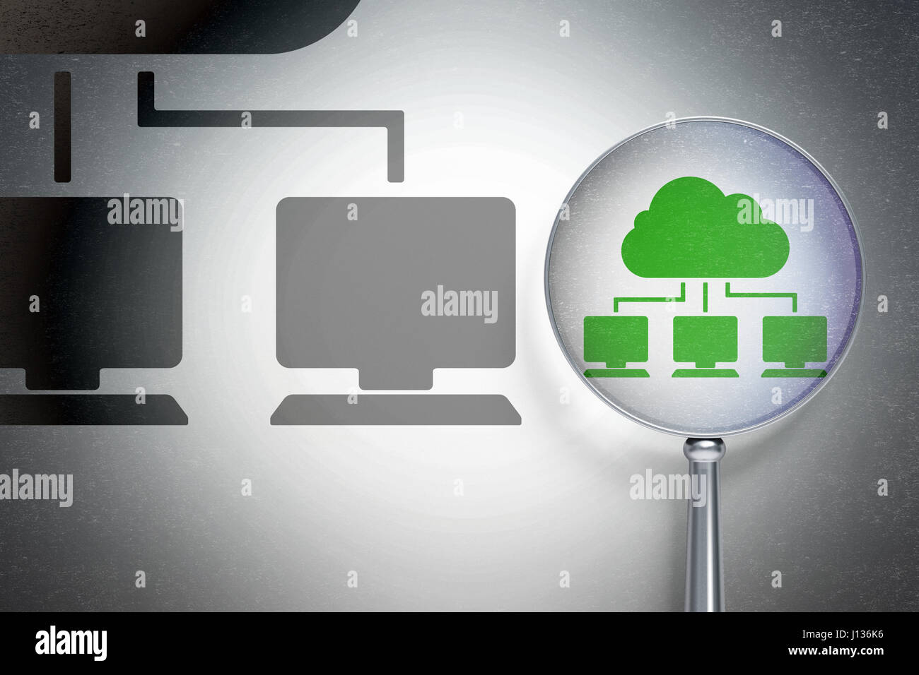 Cloud computing concept: Cloud Network with optical glass on digital ...