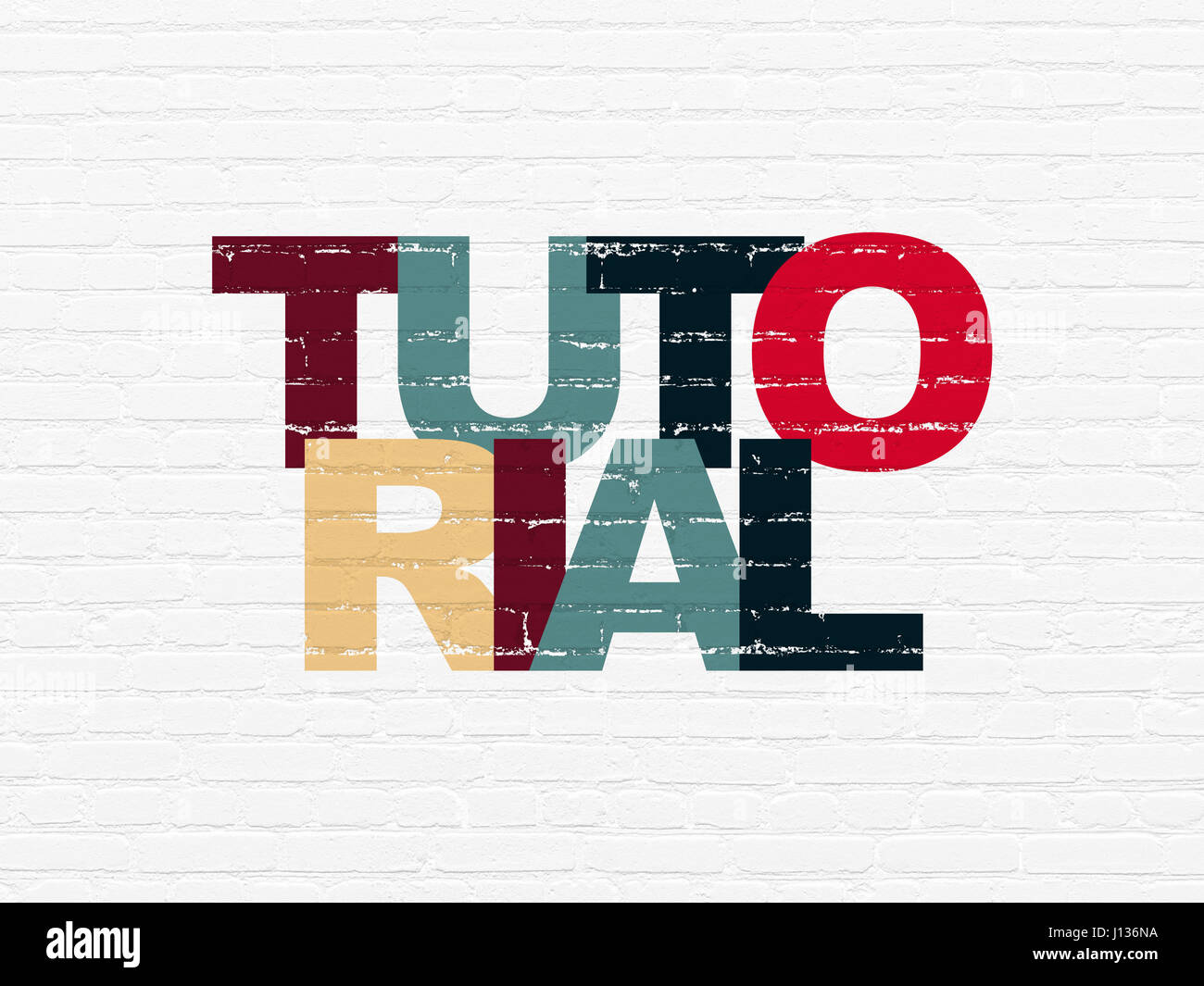 Learning concept: Tutorial on wall background Stock Photo - Alamy