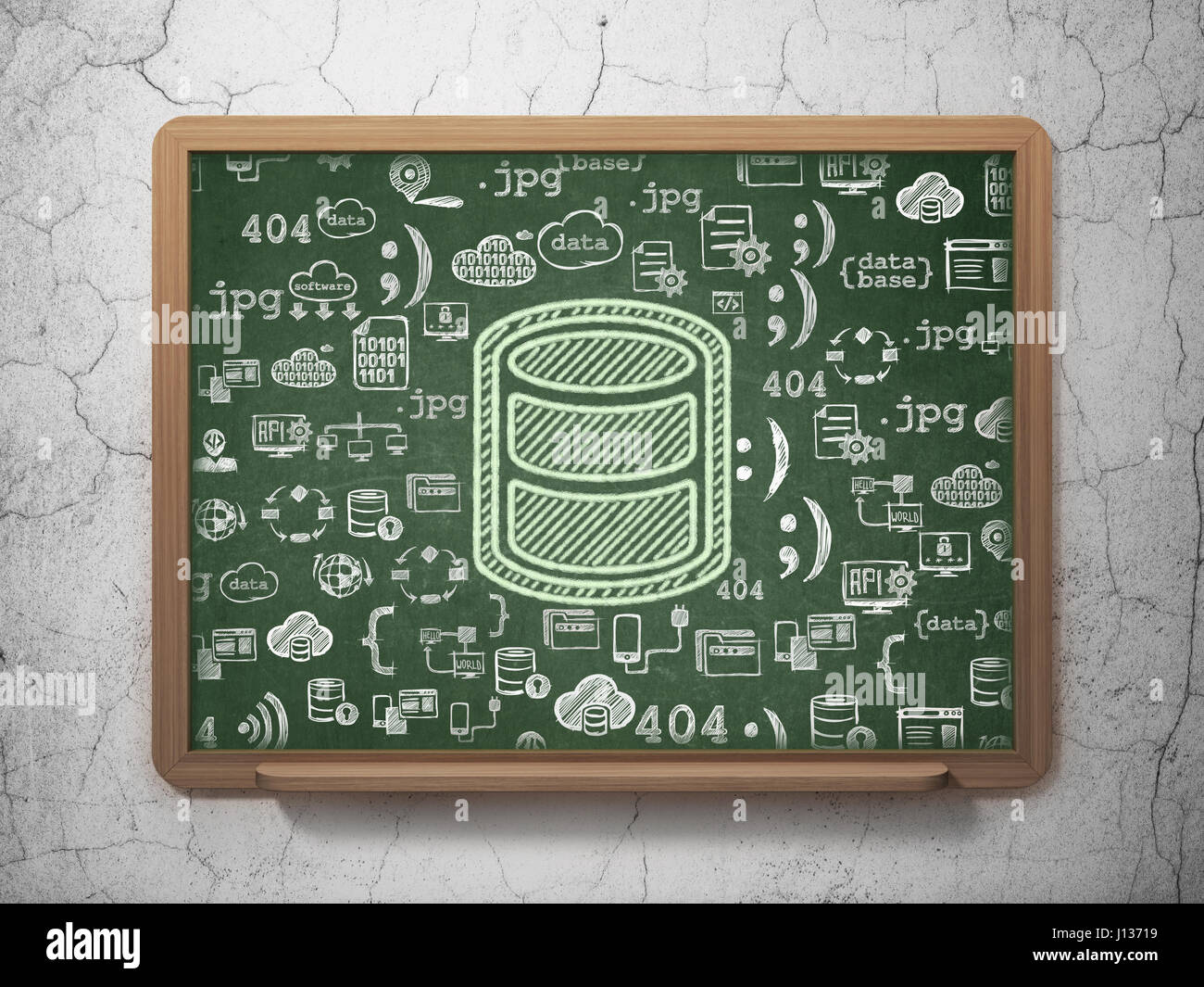 Database concept: Database on School board background Stock Photo - Alamy